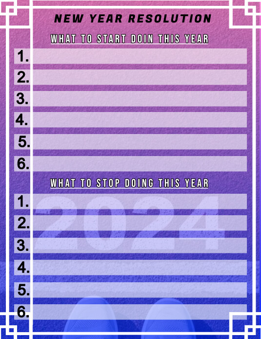 Plantilla de New year resolution template | PosterMyWall