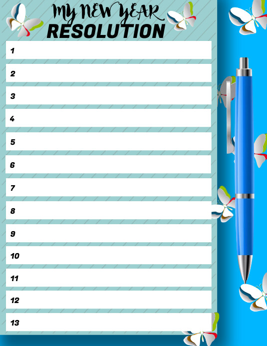 New year resolution template | PosterMyWall