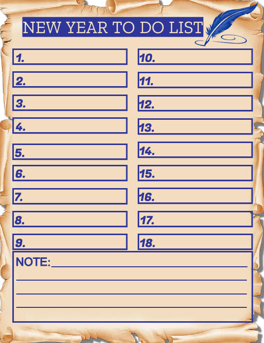 New year resolution to do list Template | PosterMyWall