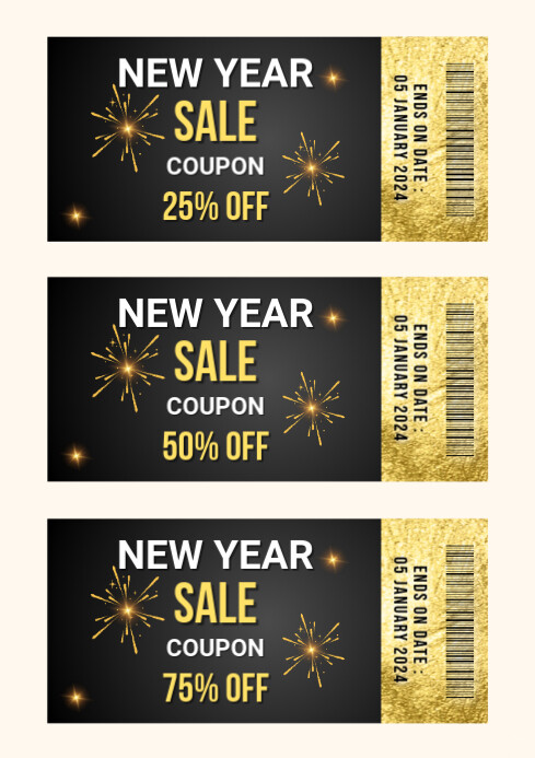New Year Sale Coupon Template | PosterMyWall