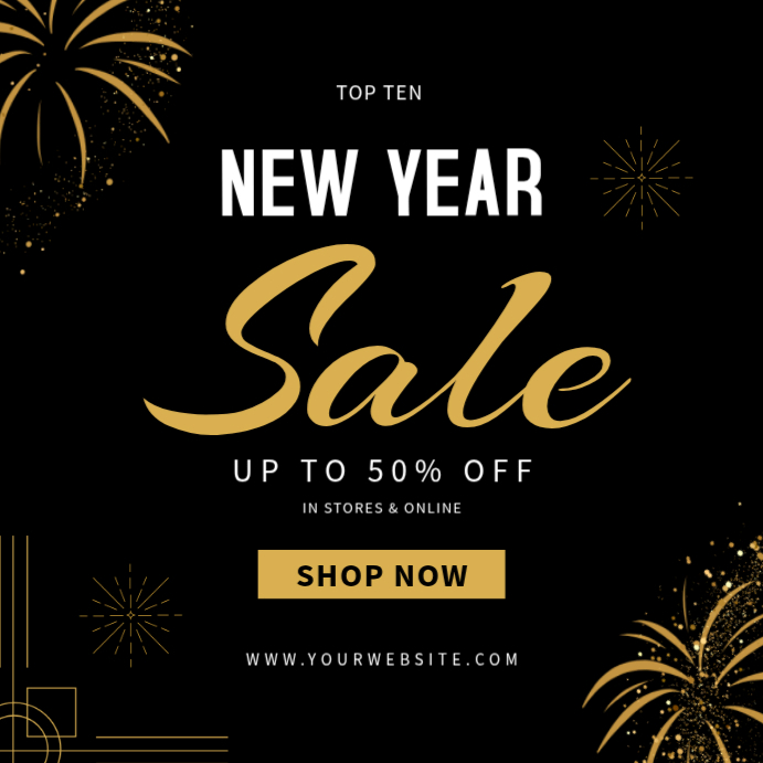 new year sale offer ad flyer template | PosterMyWall