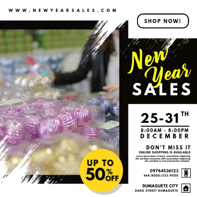 New Year Sale Online Promo Video Ad Template | PosterMyWall