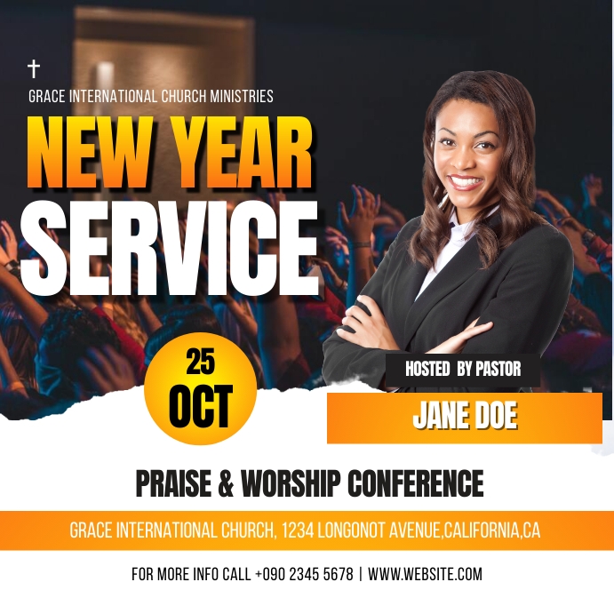 NEW YEAR SERVICE Template | PosterMyWall