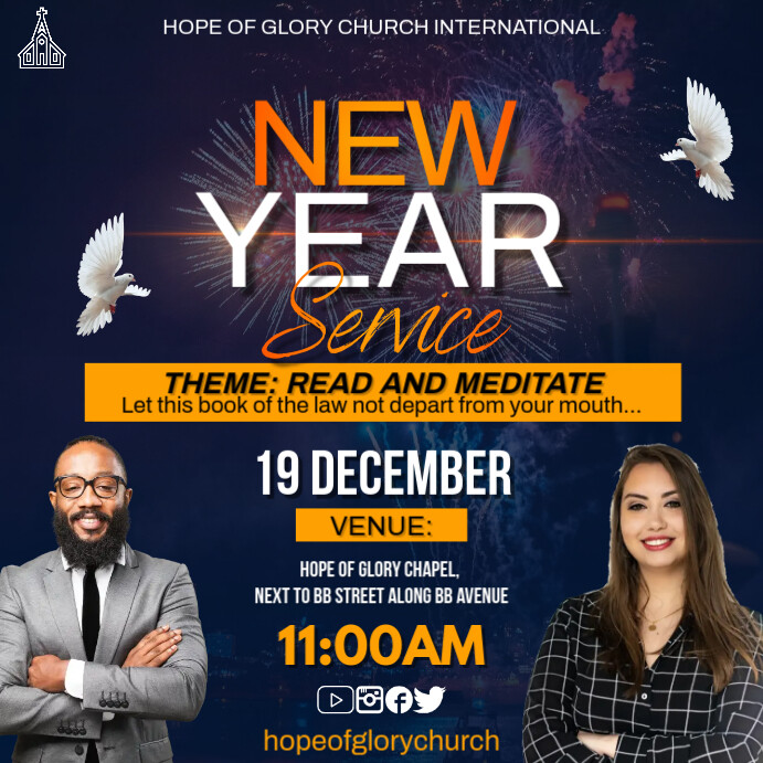 Copy of New Year Service | PosterMyWall