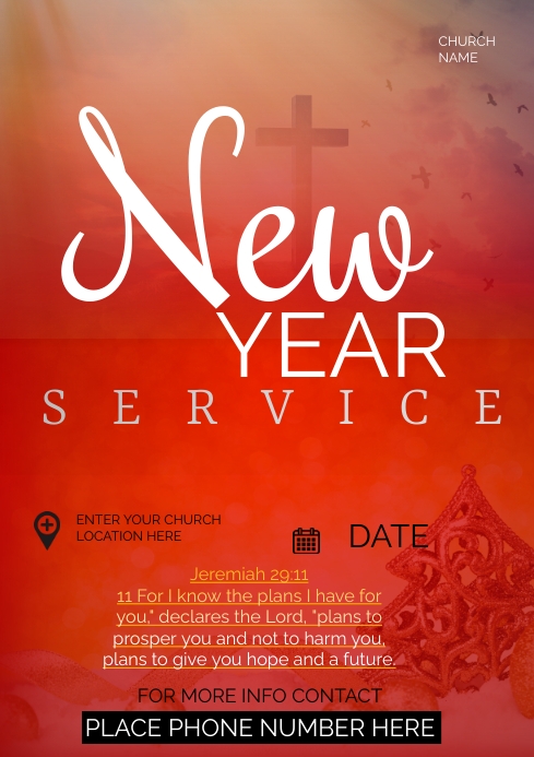 NEW YEAR SERVICE Template | PosterMyWall