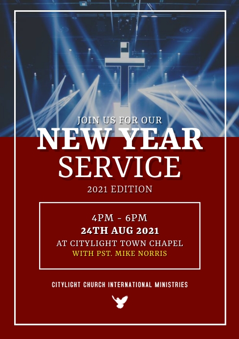 Plantilla de Cartel de Servicio de año Nuevo | PosterMyWall