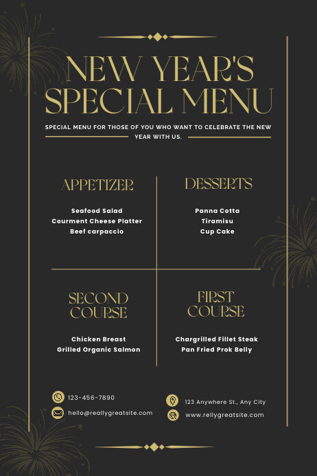 New Year Special Menu Template | PosterMyWall