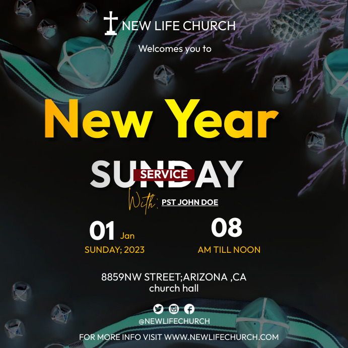 New year sunday Template | PosterMyWall