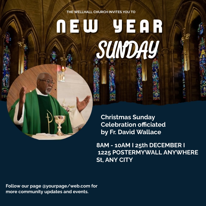 New year Sunday template flyer | PosterMyWall
