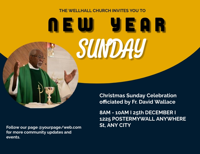 New year Sunday template flyer | PosterMyWall