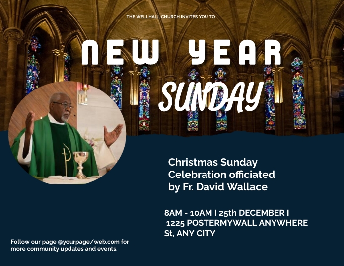 New year Sunday template flyer | PosterMyWall