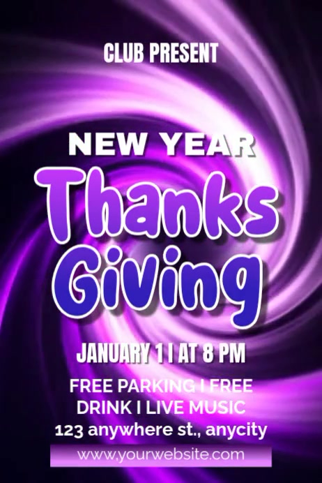 NEW YEAR THANKS GIVING Template | PosterMyWall