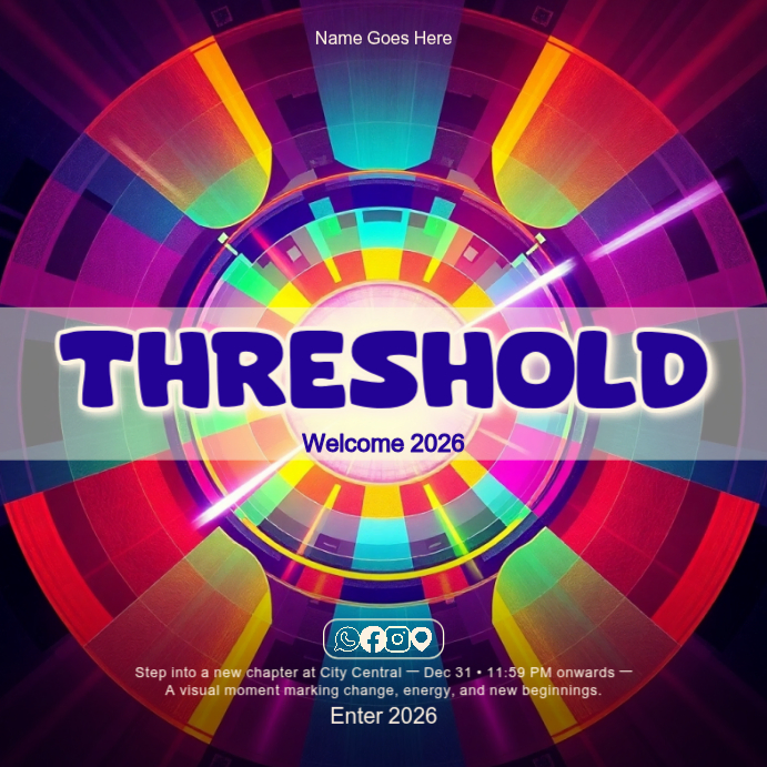 Plantilla de New Year Transition Instagram Square Design with Retro ...