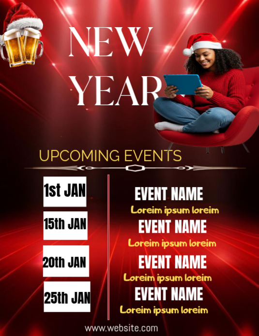 New year upcoming events flyer Template | PosterMyWall