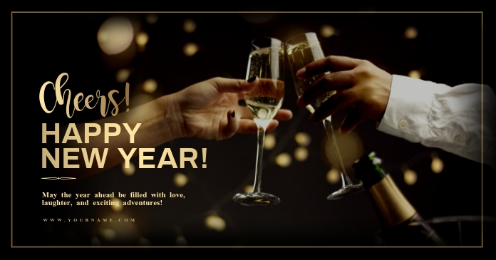 New year wishes Cheers! Template | PosterMyWall