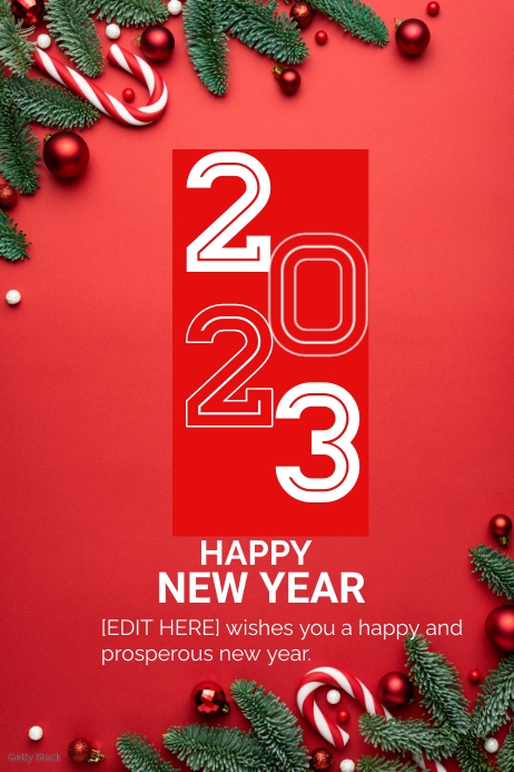 New Year Wishes Poster Template | PosterMyWall