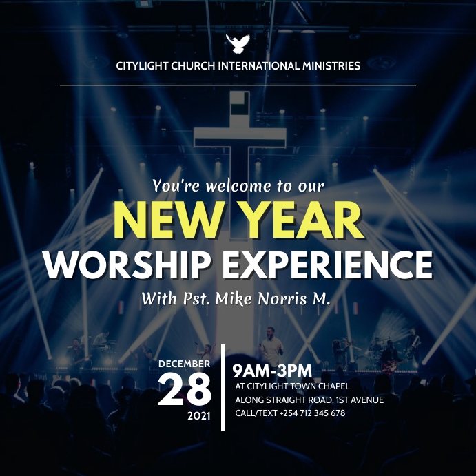 new year worship flyer design Template | PosterMyWall
