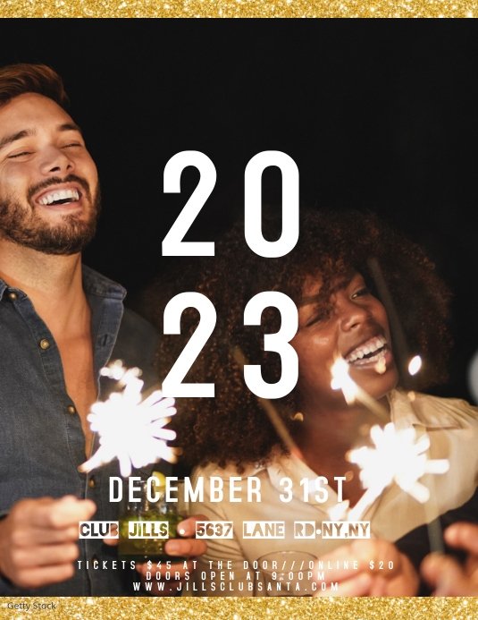 New Years Club Flyer Gold Template | PosterMyWall