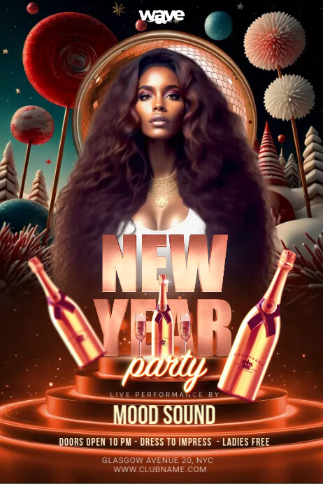 New Years Club Party Poster Template | PosterMyWall