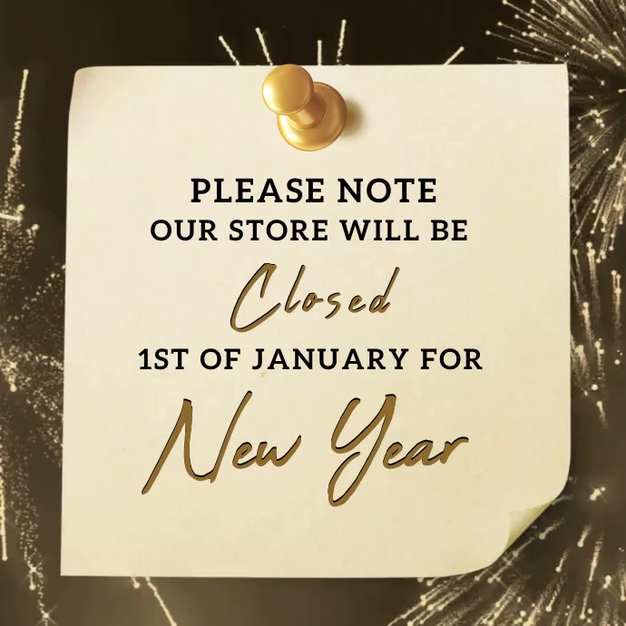 new years DAY SHOP CLOSED NOTICE TEMPLATE (1) | PosterMyWall