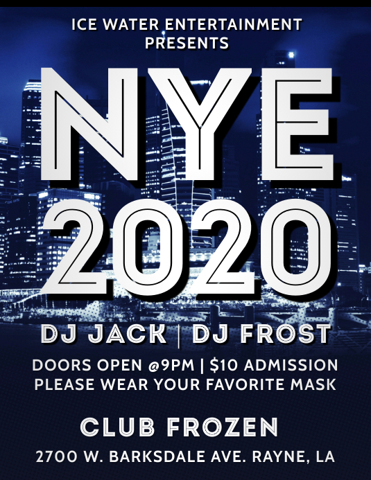 Copy of NEW YEARS EVE 2020 CLUB FLYER TEMPLATE | PosterMyWall