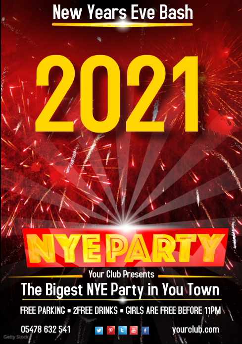 New Years Eve Bash Poster Template | PosterMyWall