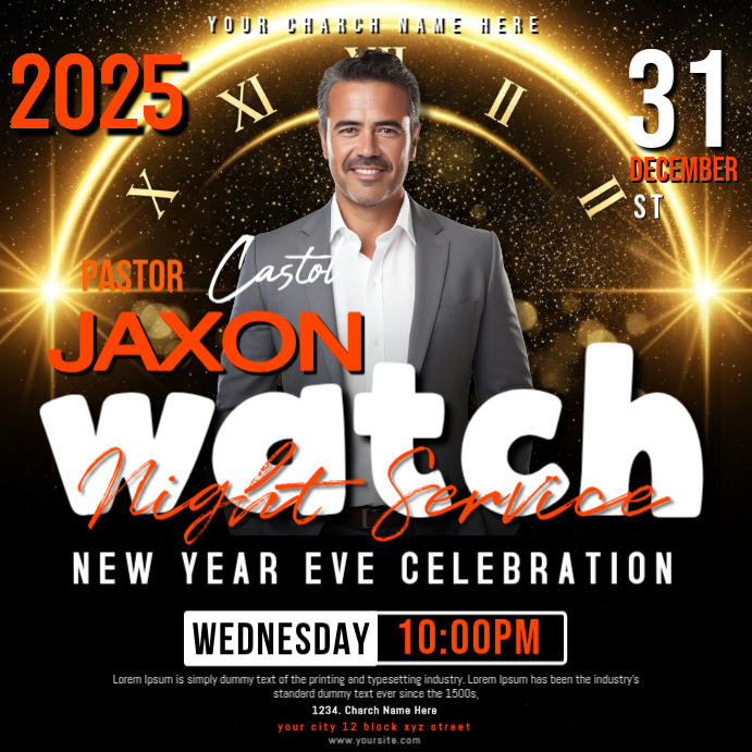 Plantilla de New Years Eve Church Service Instagram Post | PosterMyWall