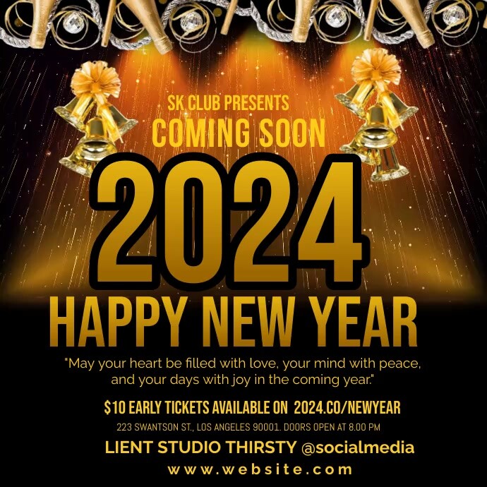 New Years Eve Flyer , NYE Party 2024 service Template | PosterMyWall