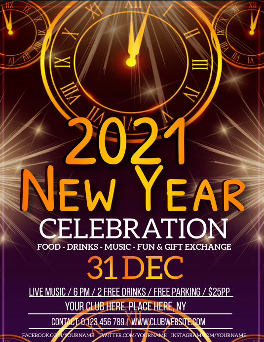 Copy of NEW YEARS EVE PARTY EVENT Design Template | PosterMyWall