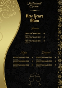 New Years Menu Card Template | PosterMyWall