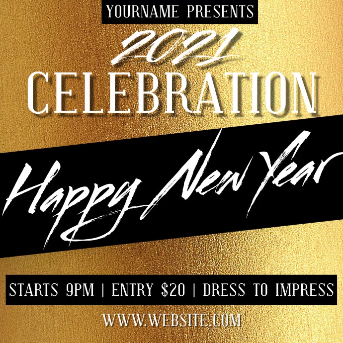 NEW YEARS PARTY AD TEMPLATE | PosterMyWall