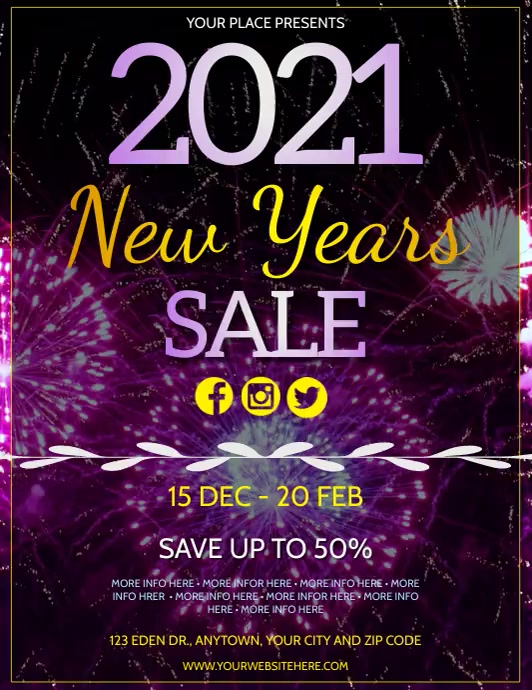 new years SALE EVENT Flyer template | PosterMyWall