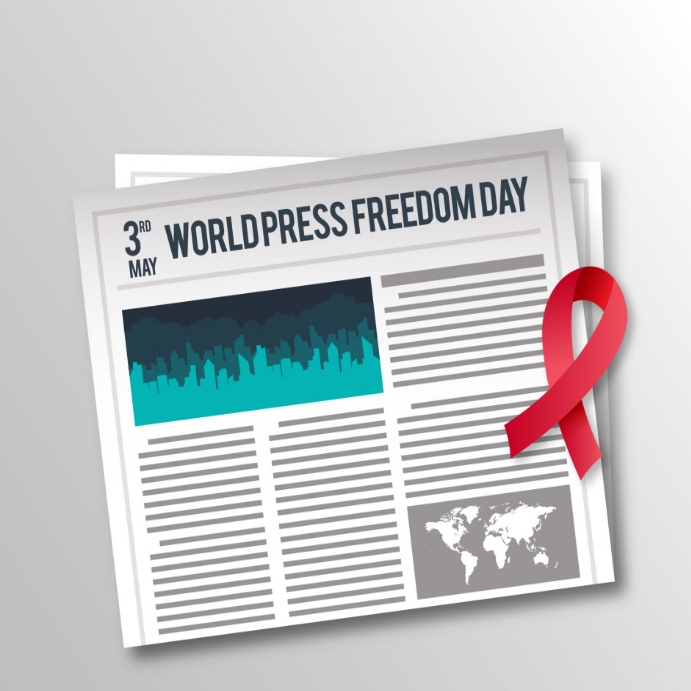 Copy of News paper background with red ribbon | PosterMyWall