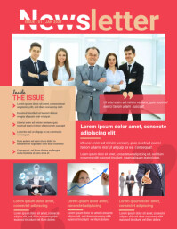 Orange Custom Branded Newsletter Page Template | PosterMyWall