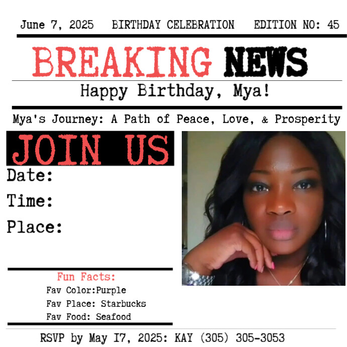 Newspaper Birthday Party Invitation Template | PosterMyWall
