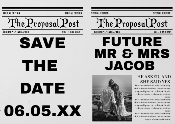 Newspaper Engagement Announcement