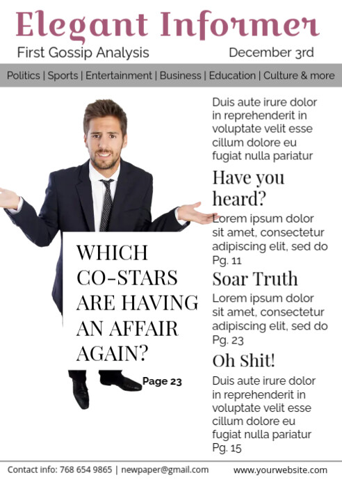 Copy of Newspaper Template | PosterMyWall