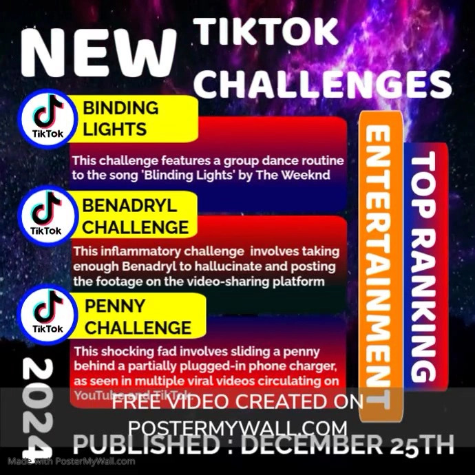 NewTiktok Challenges Template | PosterMyWall