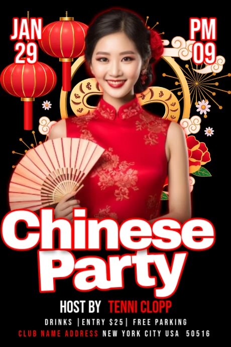 Newyear Chinese Party Template | PosterMyWall