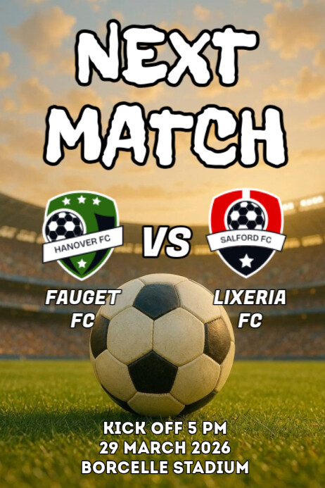 Copy of NEXT MATCH | PosterMyWall