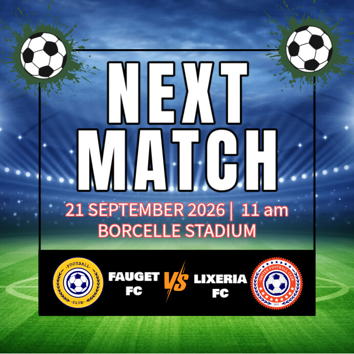 Next Match Template | PosterMyWall