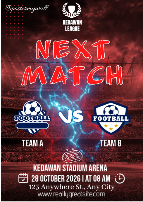 Next Match Football Template | PosterMyWall
