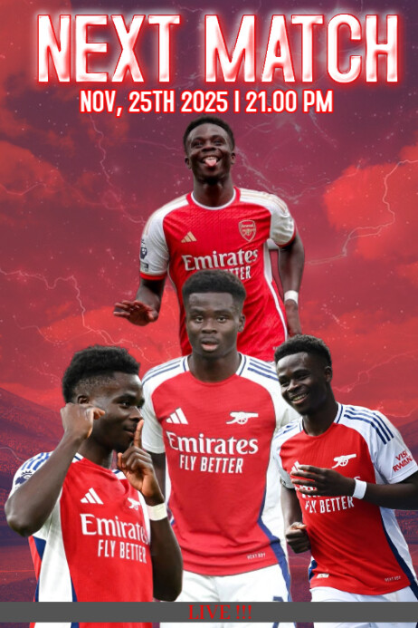 Next Match Soccer Poster Template | PosterMyWall