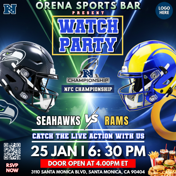 NFC Championship: Seattle Seahawks vs. Los Angeles Rams Watch Party ...