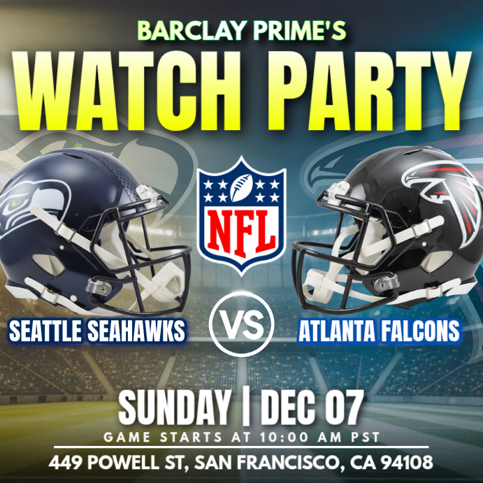 Nfl: Seattle Seahawks Vs Atlanta Falcons Watch Party Instagram Post ...