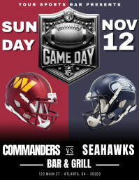 NFL 2023 Flyer commanders vs cowboys Template | PosterMyWall