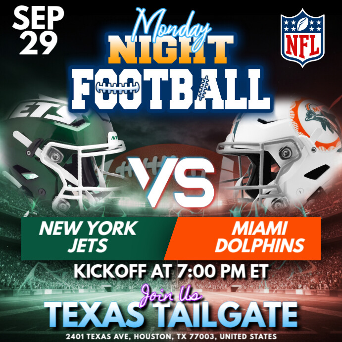 Copy of NFL 2025 Week 4: New York Jets @ Miami Dolphins Watch Party ...