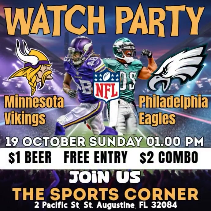NFL 2025: Watch Party Minnesota Vikings vs Philadelphia Eagles ...