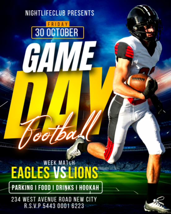 NFL american football game day super bowl match sports bar watch party ...