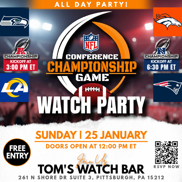 Plantilla de NFL Conference Championship Game Watch Party Instagram ...